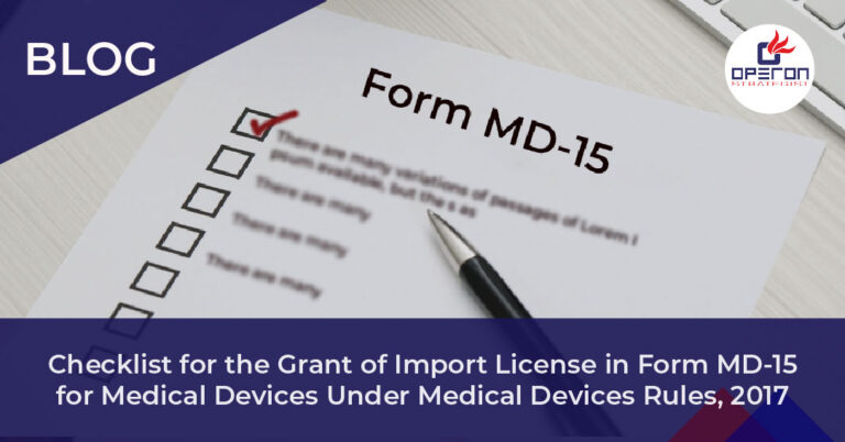 Checklist for Import License in Form MD-15 for Medical Devices | Operon ...